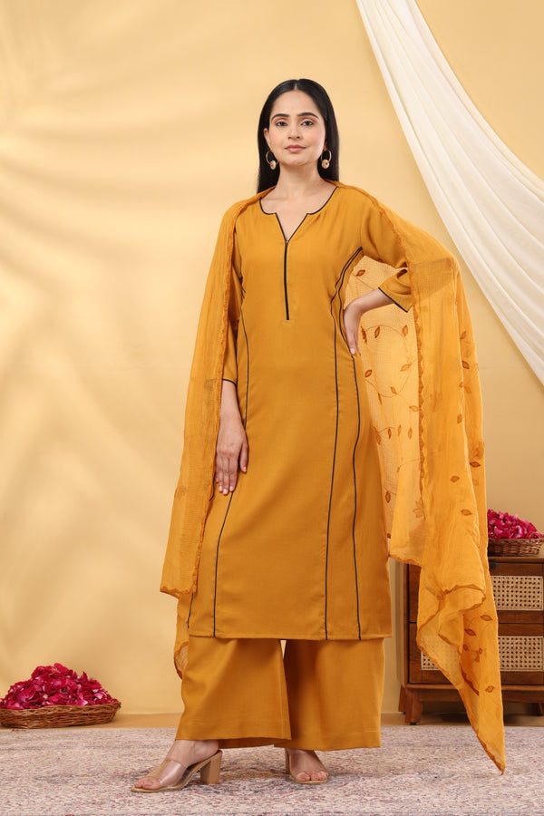 Saadgi Mustard side kali suit set – Discover Ethnic Elegance - Raas By ...